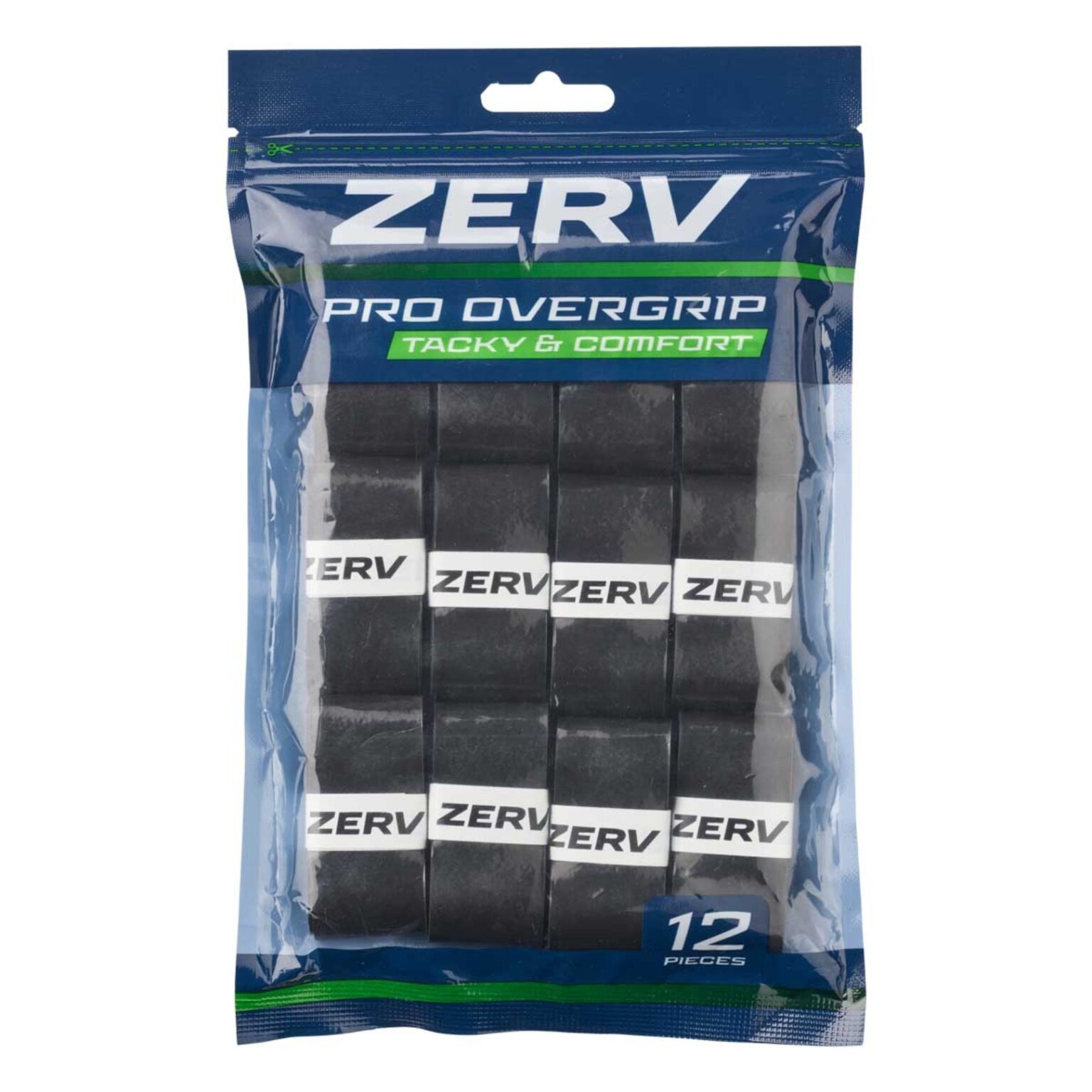 ZERV Pro Overgrip 12-Pack Black | Grip de badminton!